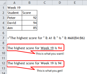 Excel Tips – Formatting trick for formula | wmfexcel
