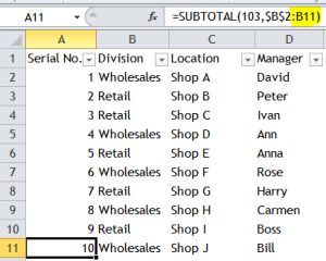 Sequential number for visible rows only | wmfexcel