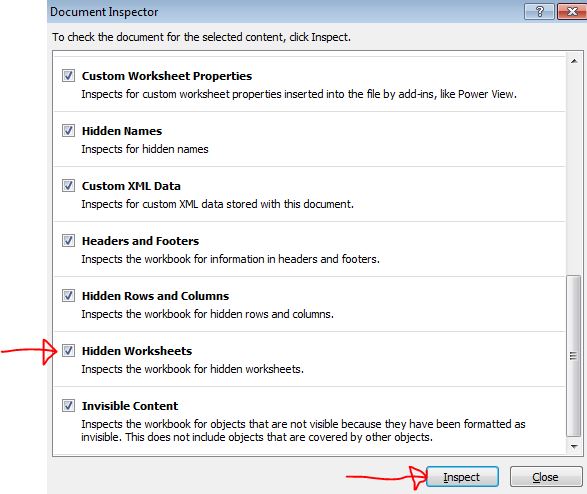 Remove hidden sheets with “Inspect Document” or VBA | wmfexcel