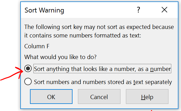 Sort Warning?! | wmfexcel