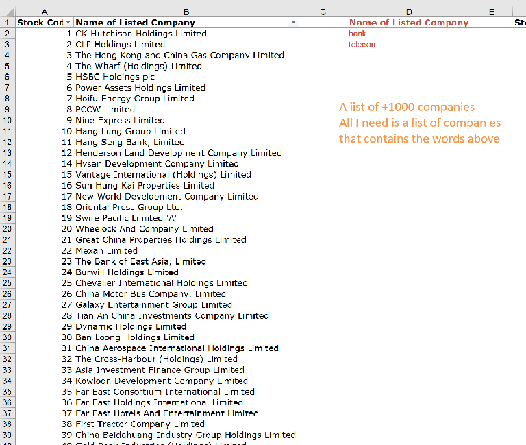 Filter a list of items from a long long list | wmfexcel