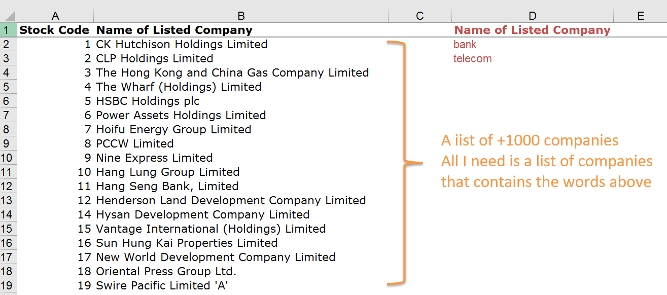 Filter a list of items from a long long list | wmfexcel