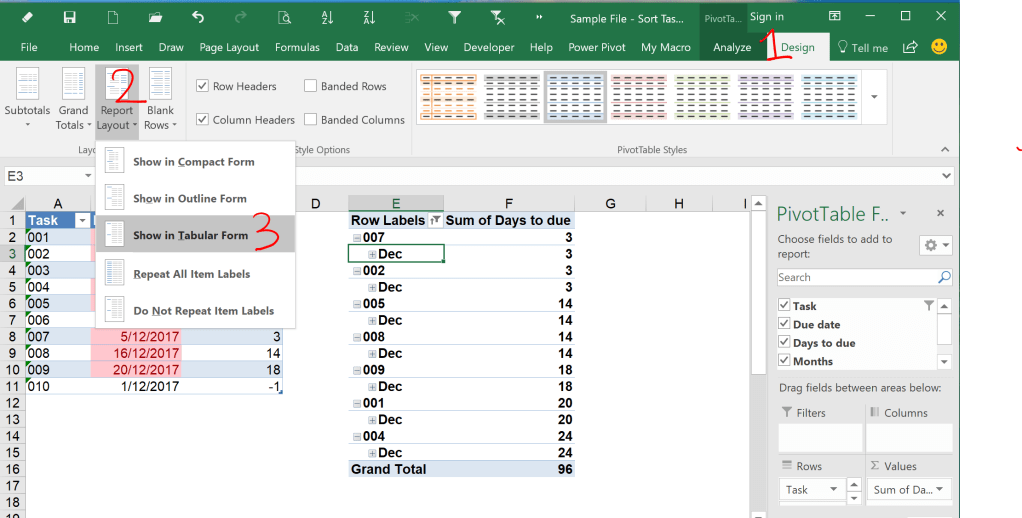 Get a list of pending tasks and sort by due dates | wmfexcel