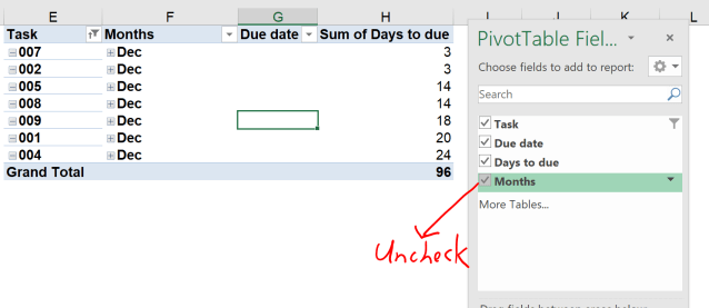 Get a list of pending tasks and sort by due dates | wmfexcel