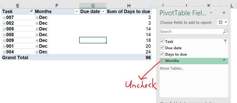 Get a list of pending tasks and sort by due dates | wmfexcel