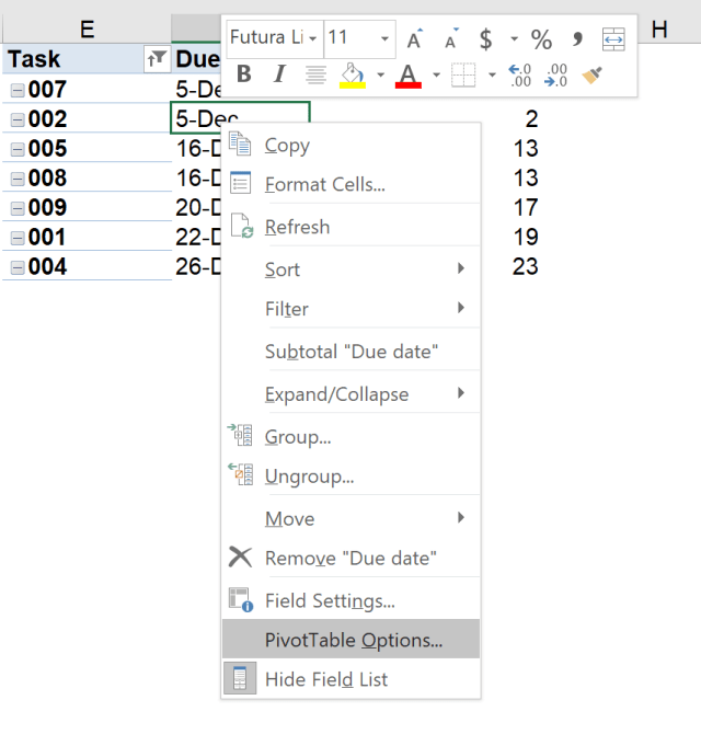 Get a list of pending tasks and sort by due dates | wmfexcel