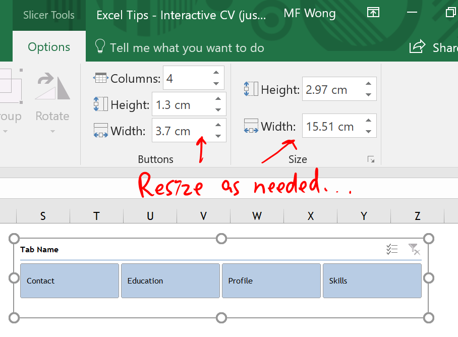 The making of an interactive CV in #Excel | wmfexcel