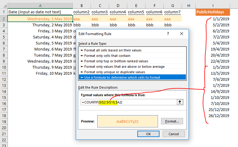 The INDIRECT trick of using Structured Reference in Conditional Formatting | wmfexcel