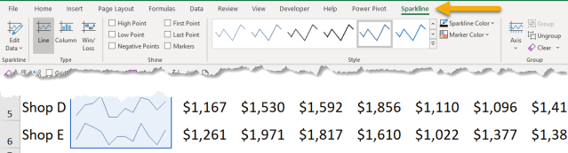 Create in-cell chart with Sparklines in #Excel | wmfexcel