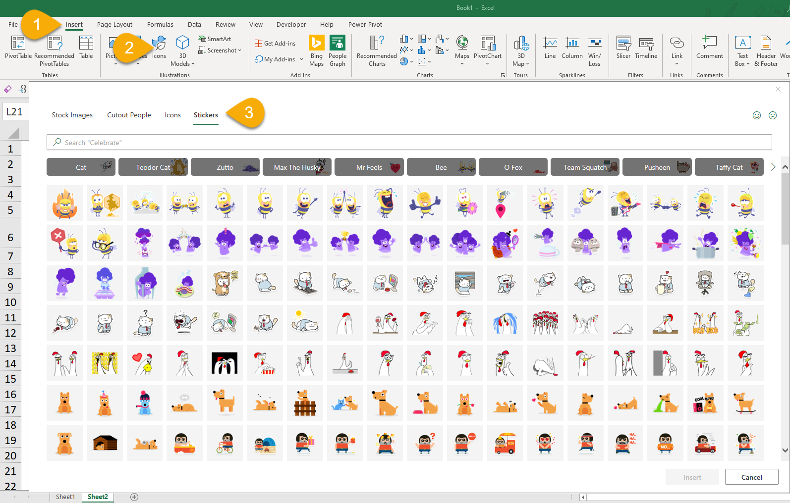 Lovely stickers in #Excel 365 | wmfexcel