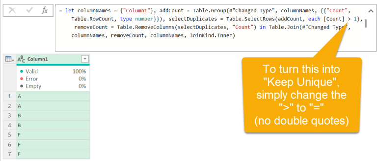 A twist to turn Keep Duplicates into Keep Unique in #PowerQuery | wmfexcel
