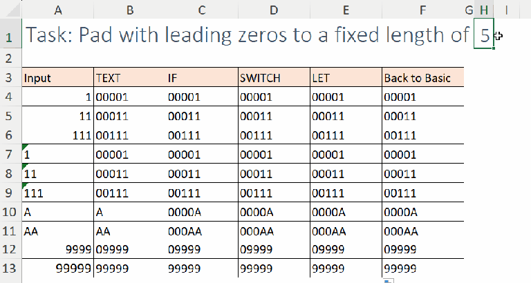 Pad a column to fixed length with #Excel formula | wmfexcel